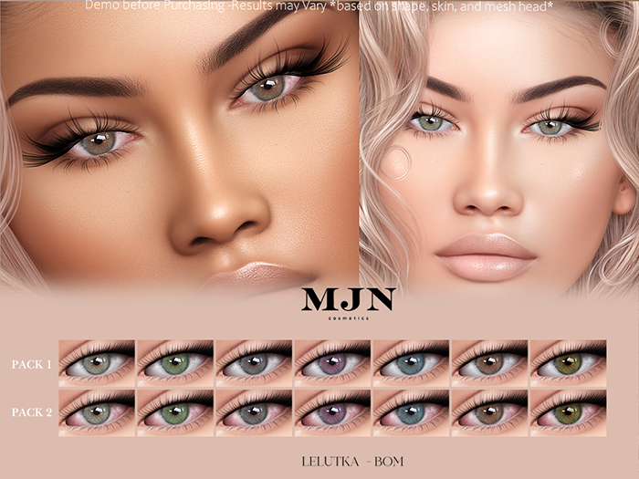 Second Life Marketplace - [MJN] Aura Eyes - Bloodshot Sclera {BOM} PACK 2